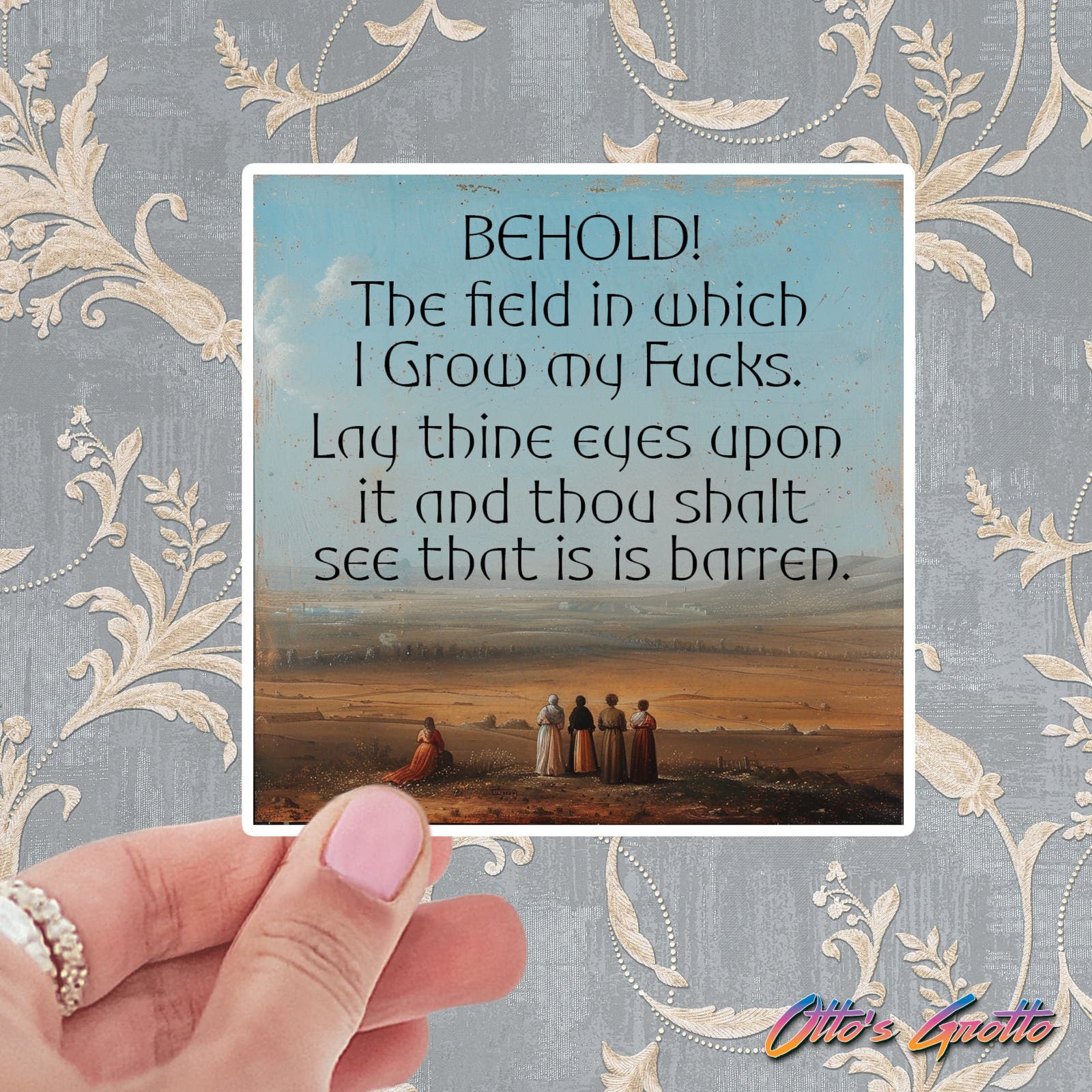 Field of Fucks Sticker - Behold! Funny Sticker - Renaissance Art Spoof ...