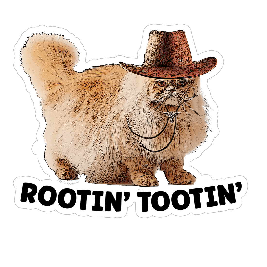 Rootin' Tootin' Cowboy Cat Sticker for Country Living Cat Cowboy Hat S ...