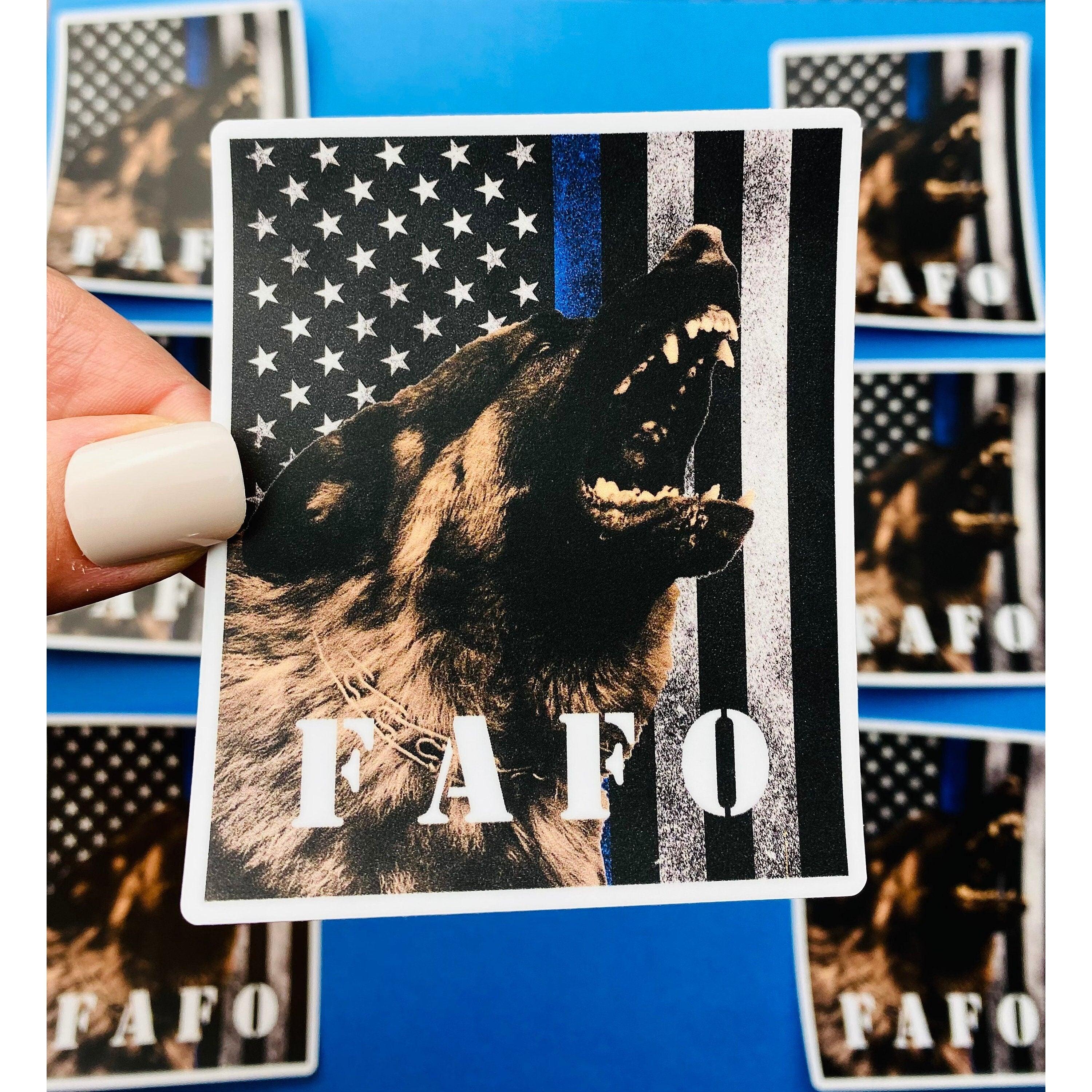 K9 FAFO Sticker, Thin Blue Line Sticker for Police K9 Handler, Militar ...
