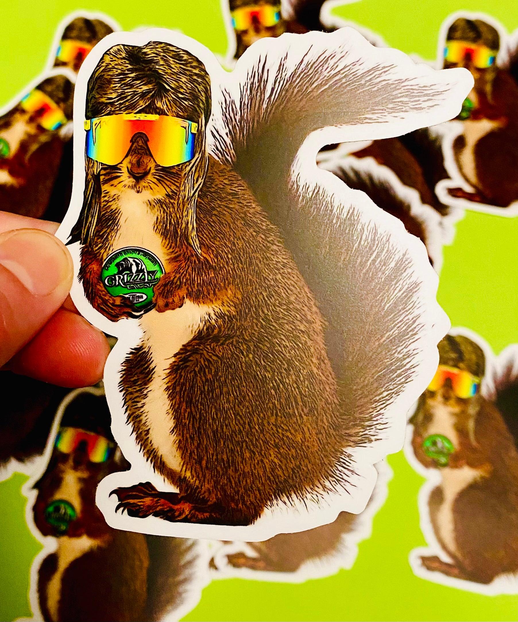 Squirrel Bumpkin Sticker for Hunters Hunting Fans, Squirrel with a Mul ...