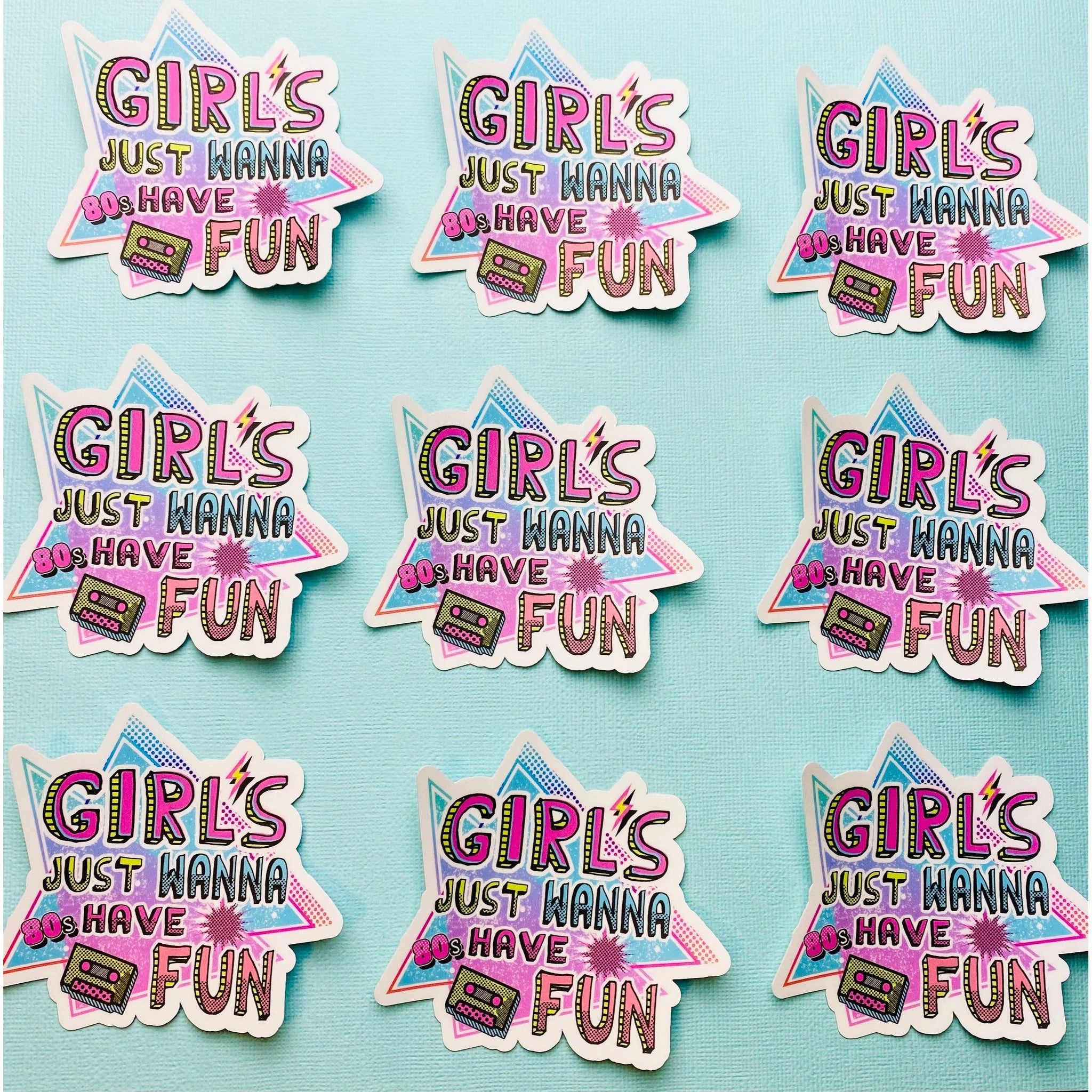 Girls Eighties Vintage Look Sticker Girls Fun 1980s 80s Aesthetic Stic ...